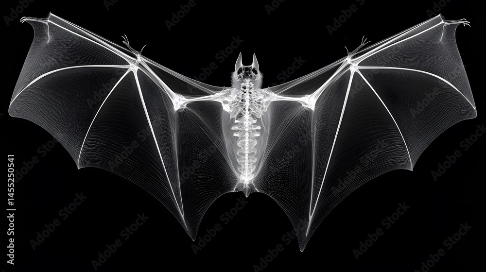 Illustration Stock X-ray of a Bat's Wings: X-ray view of a bat with ...