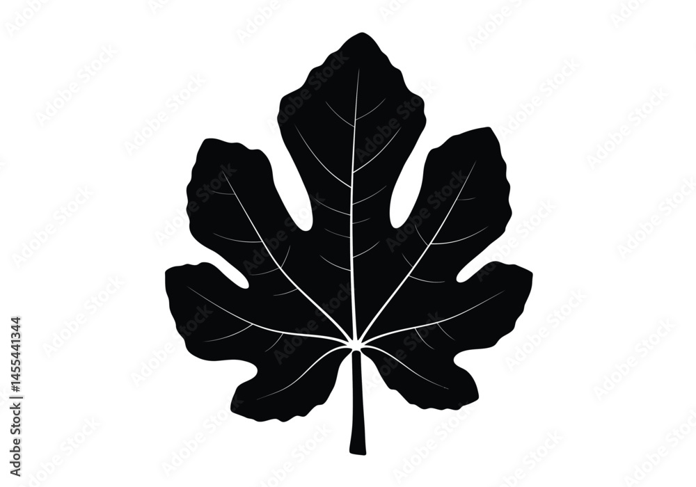 Fig leaf silhouette. This image shows a fig leaf silhouette, also known ...
