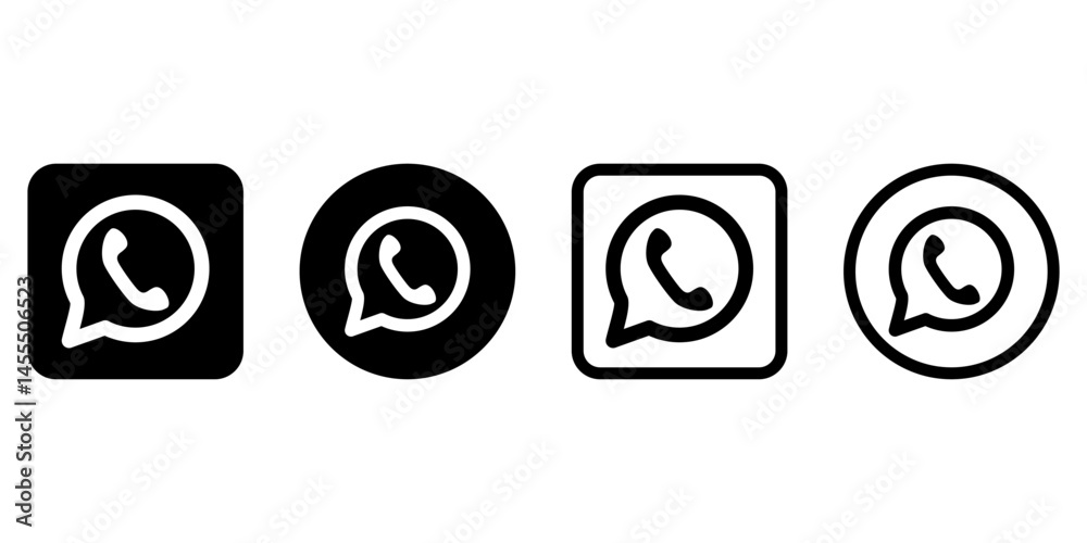 WhatsApp icon vector logo design, editable social media icons, symbols ...