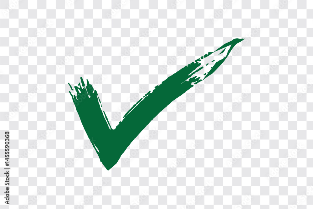 green check mark, Green check mark icon, Brush stroke approved symbols ...