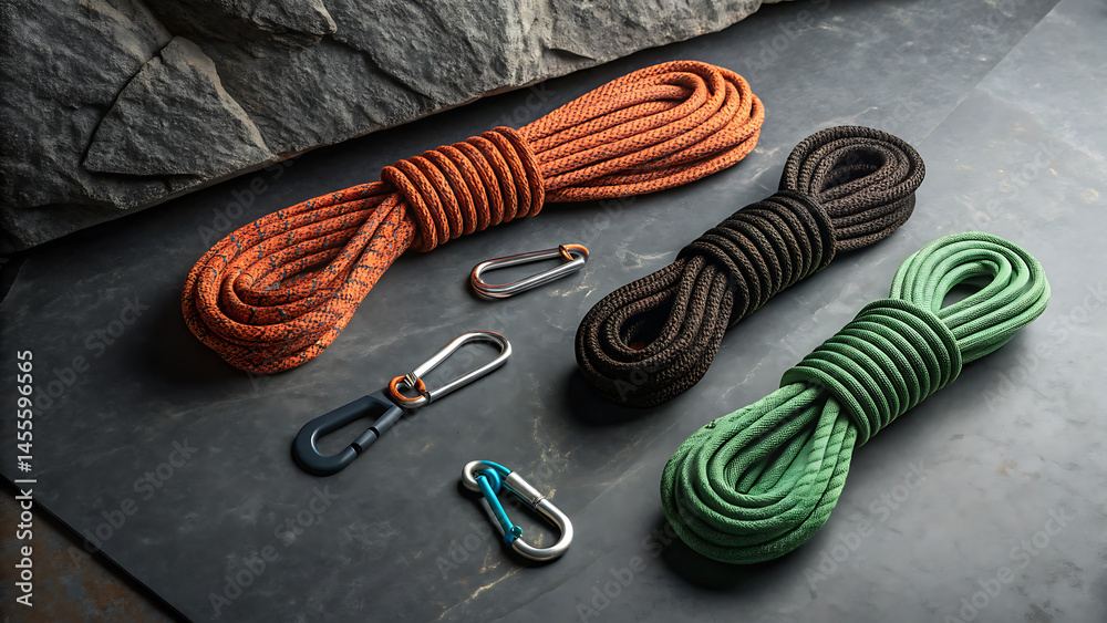 RiskManagement Resilience Adaptation Climbing gear showcases vibrant ...