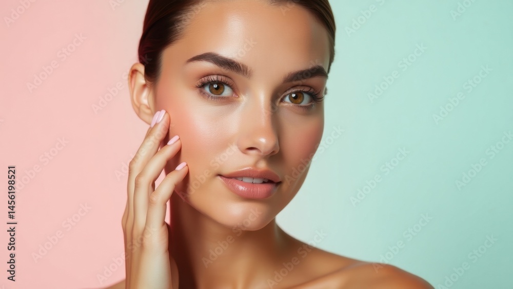 TheraFace. Self reflection moment. Female woman model isolated ...