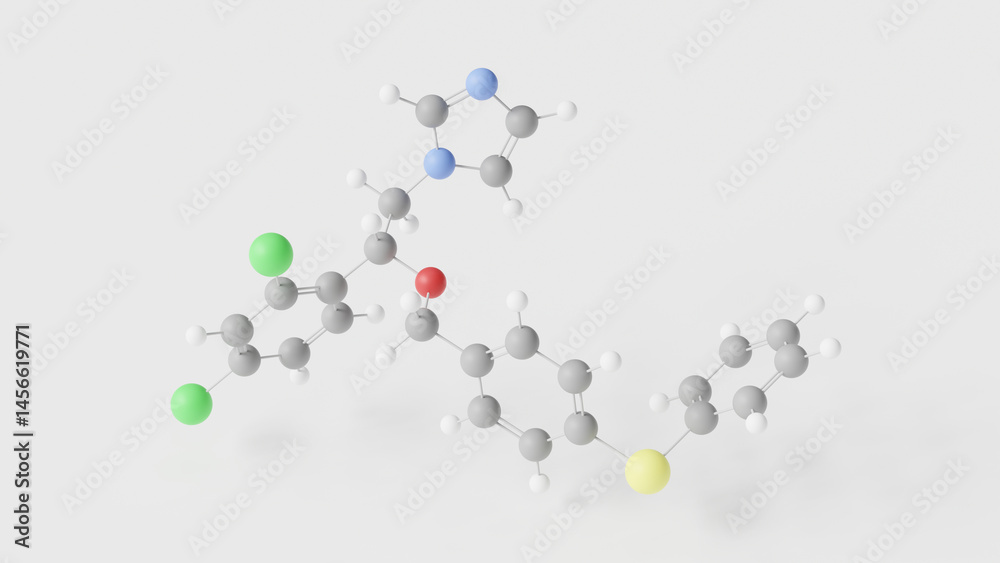 fenticonazole molecule 3d, molecular structure, ball and stick model ...