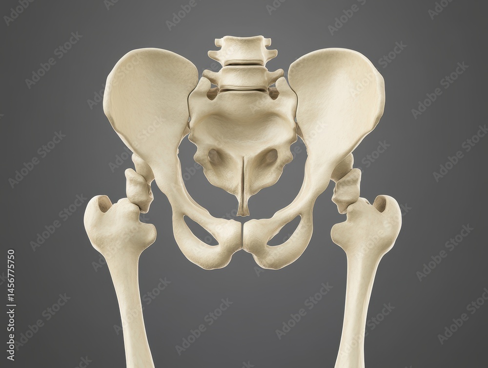 Anatomical Illustration of Human Pelvis and Femur Bones for Medical and ...