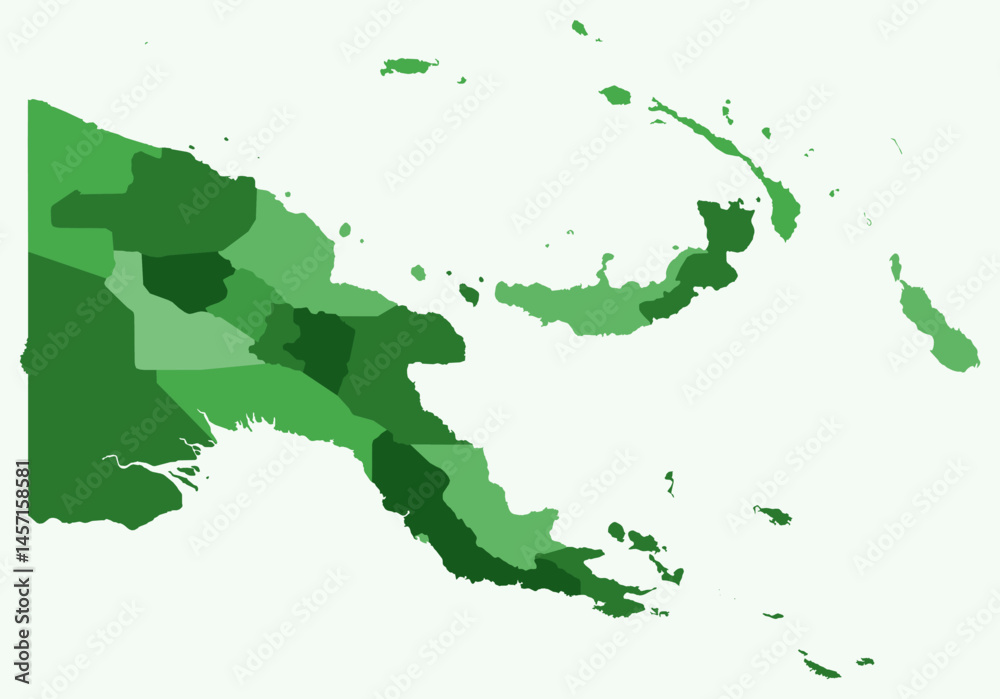 Vector de Stock Map of Papua New Guinea with regions. Just a simple ...