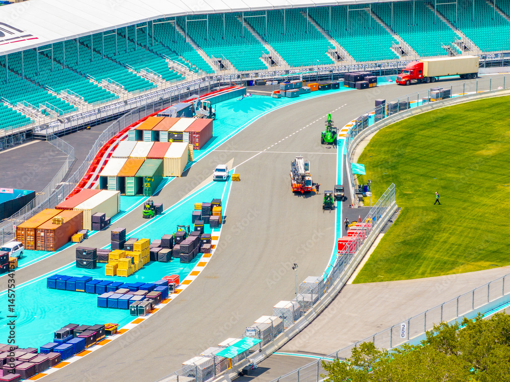 Aerial view of the Formula One race track after the Miami Grand Prix ...