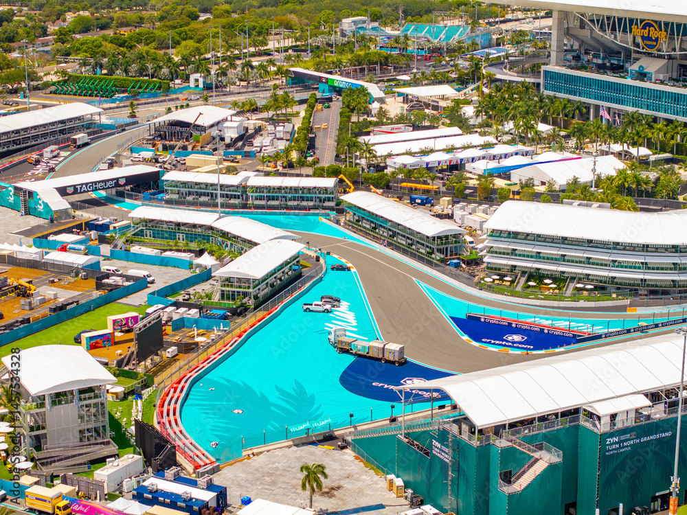 Turn 1 North Grandstand area at the Miami GRand PRix Formula One Race ...