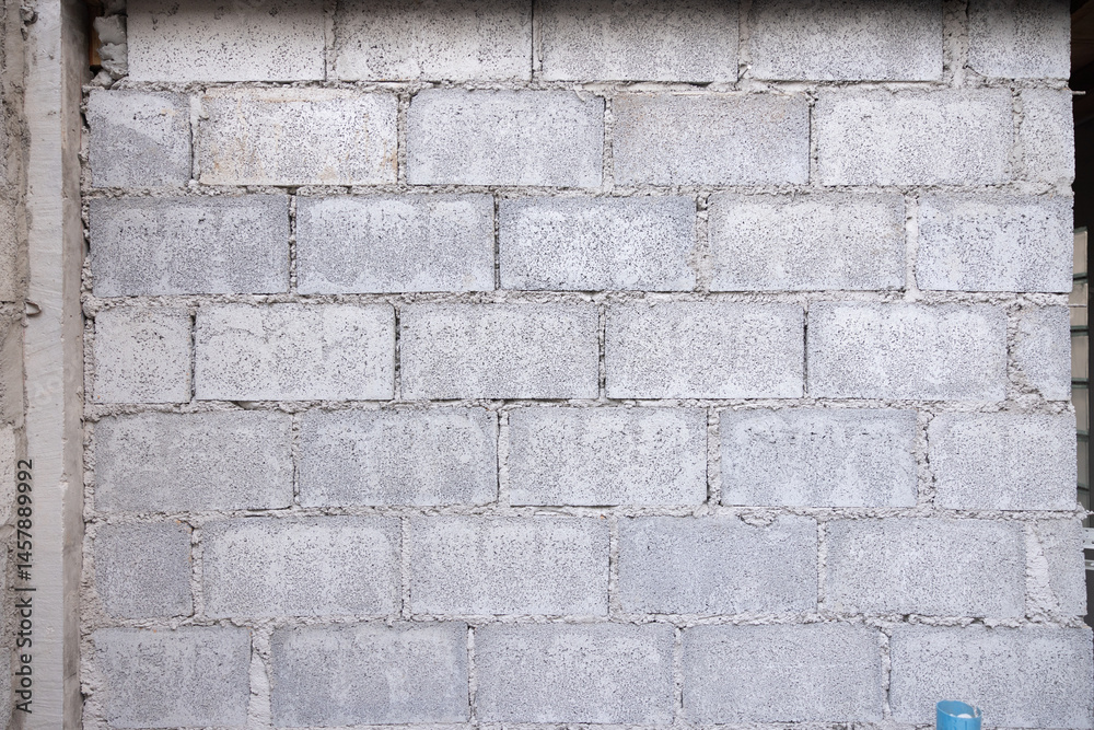 Concrete block wall background in horizontal composition consist of ...