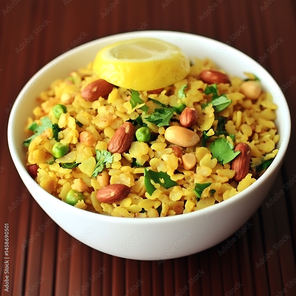 Maharashtrian poha peanuts and lemon a light and iron rich flattened ...