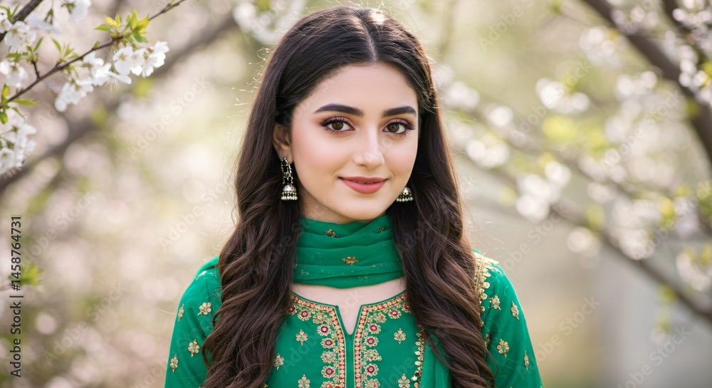 pakistani beautiful girl in traditional dress Stock Photo | Adobe Stock