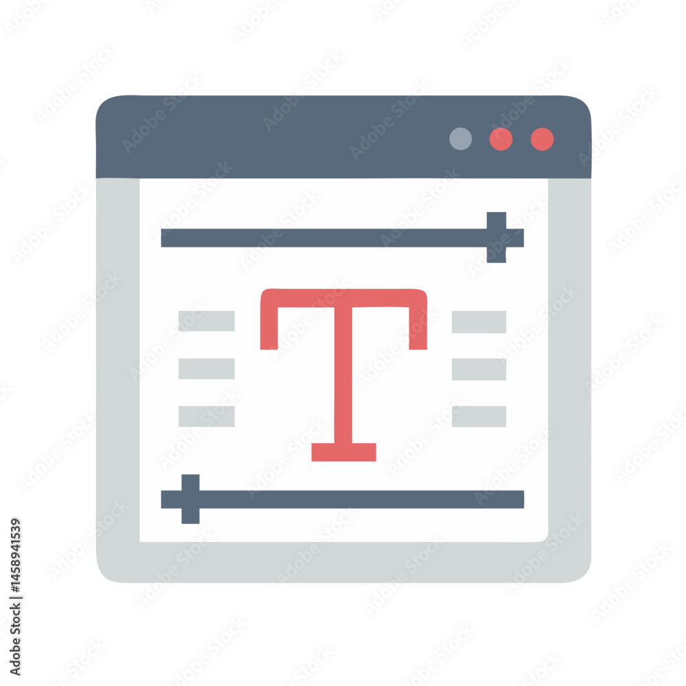 Text Typography Editor Interface Icon Representing Font Styling and ...