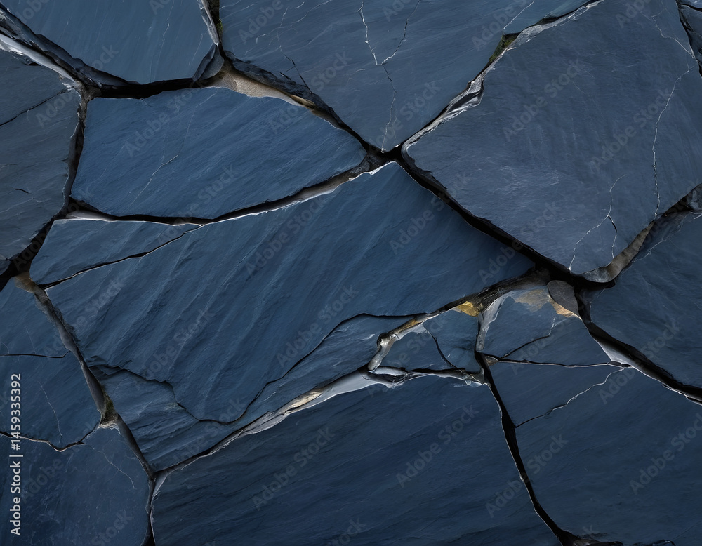 dark blue slate rock texture background with rough, cracked layers of ...