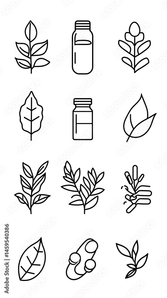 Herbal supplement product line-up showcasing various plant-based ...