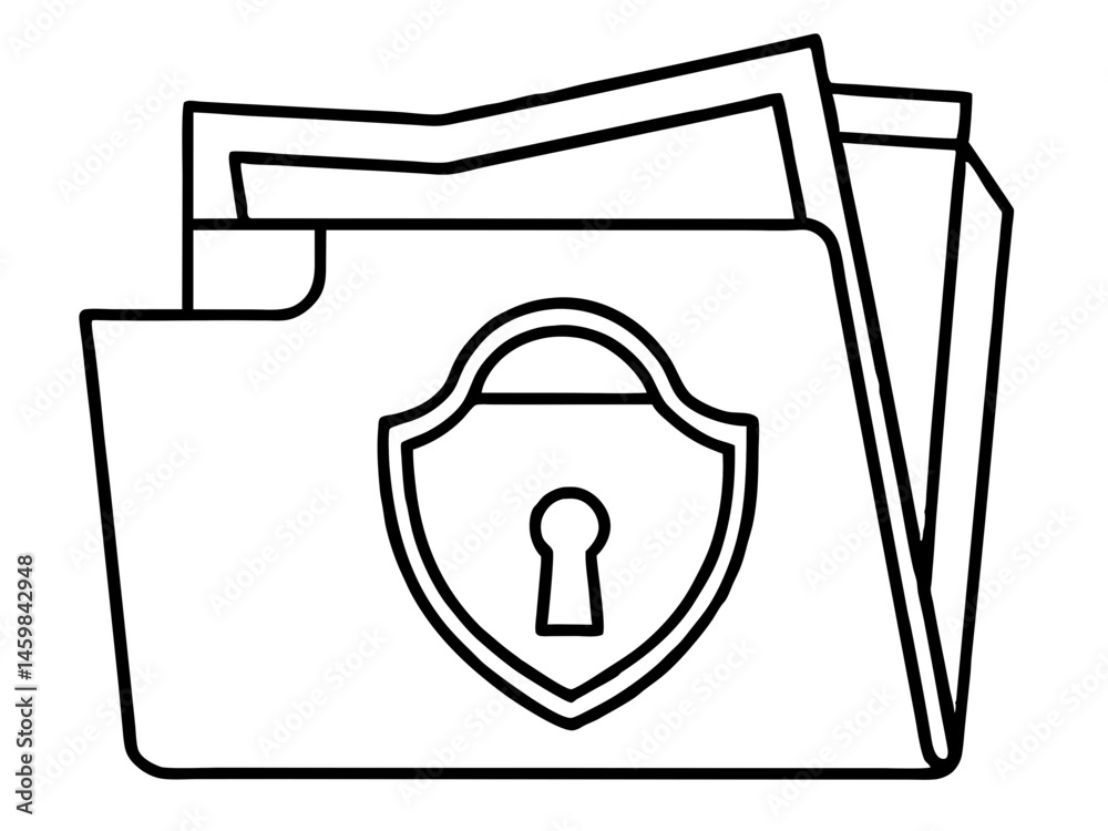 Secure Folder Icon Padlock Protection, Data Privacy, Digital Safety ...