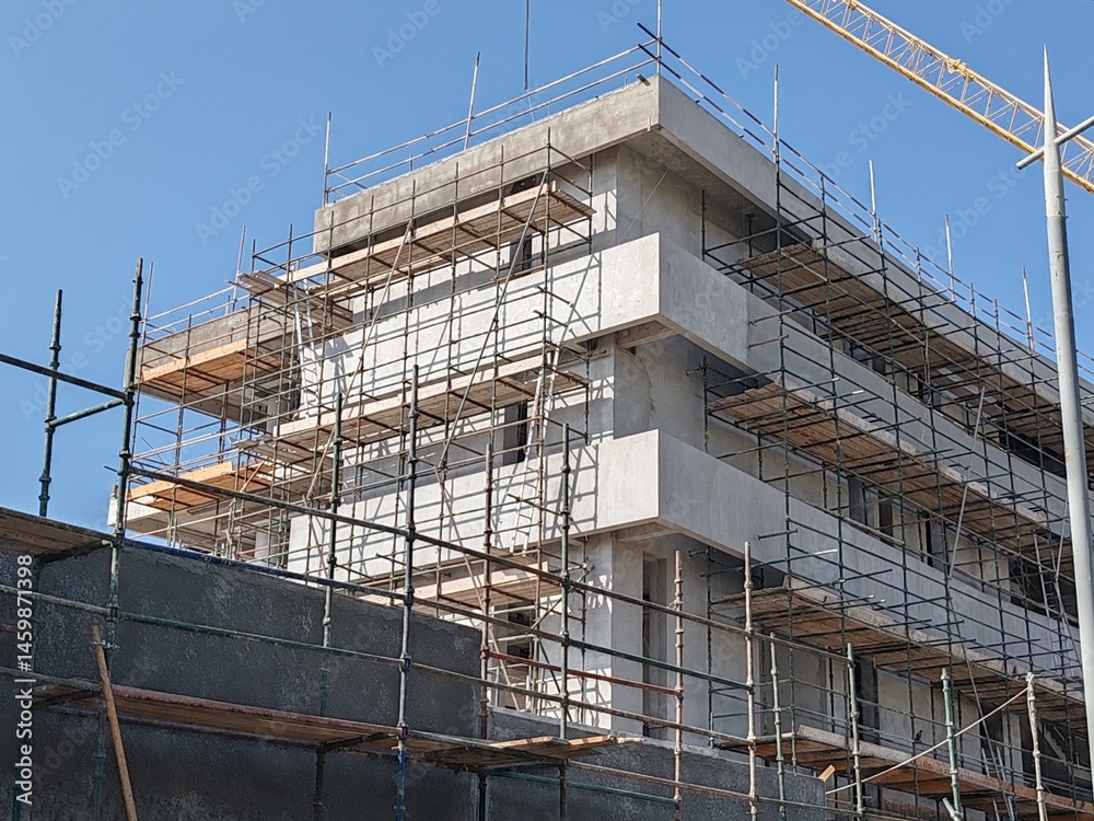 Under construction residential building with Concreate Block structure ...