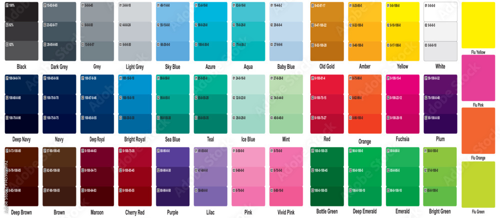 Color Palette. Color Template Chart for your design. Print Test Page ...
