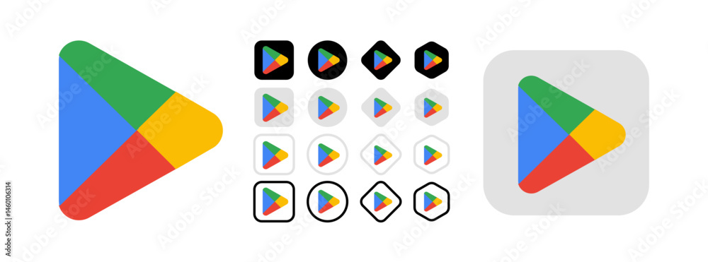 Vector de Stock Google Play logo icon logo PNG and vector. Google Play ...