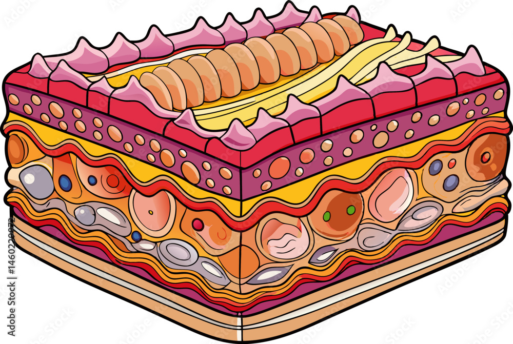 Stock-Vektorgrafik „marks on skin, detailed cross-section comparison of ...