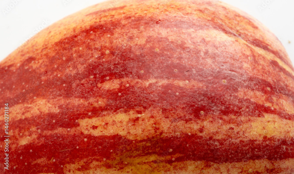 Red apple skin macro texture. Honeycrisp fruit surface close up, fresh ...