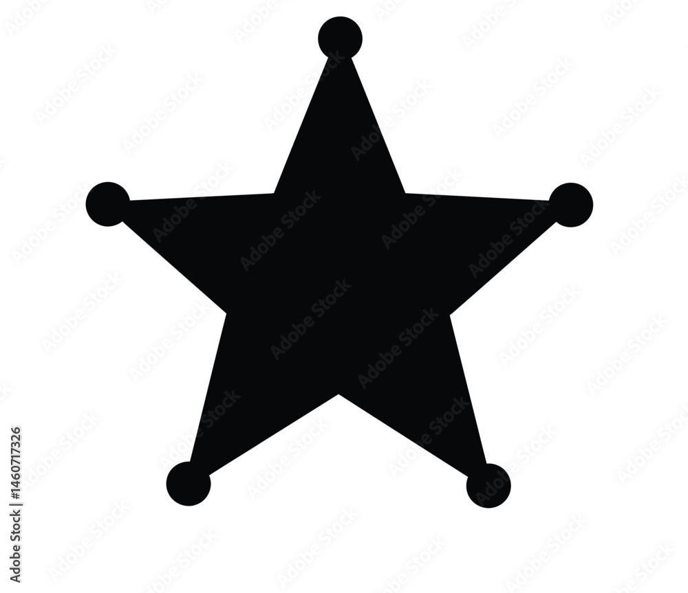 Sheriff star silhouette. This image features a classic five-pointed ...
