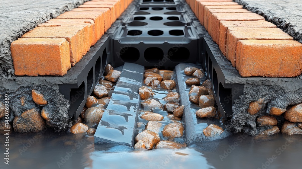 Innovative Drainage System: A Detailed Cross-Section of a Modern ...