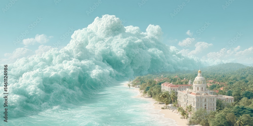 Climate Crisis Visualization Immersive Surreal Tsunami Landscape ...