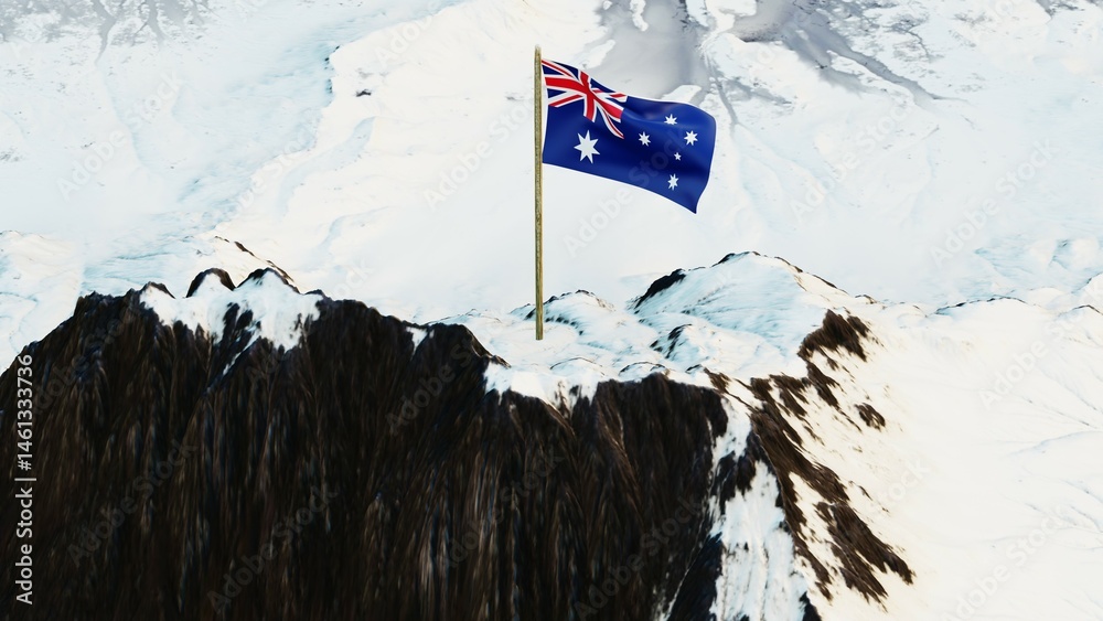 3D rendering of Australia's national flag featuring the Union Jack in ...