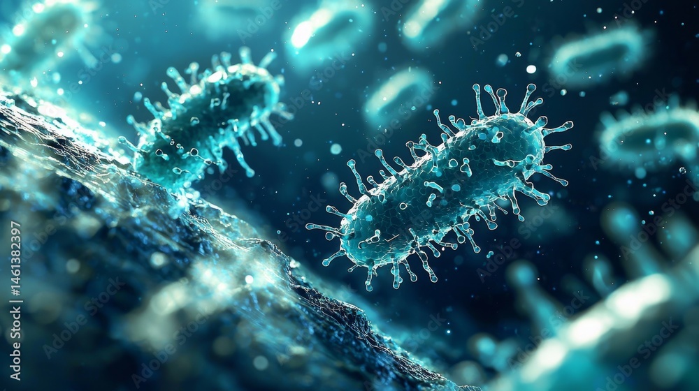 Visual representation of pathogenic bacteria including Salmonella and ...
