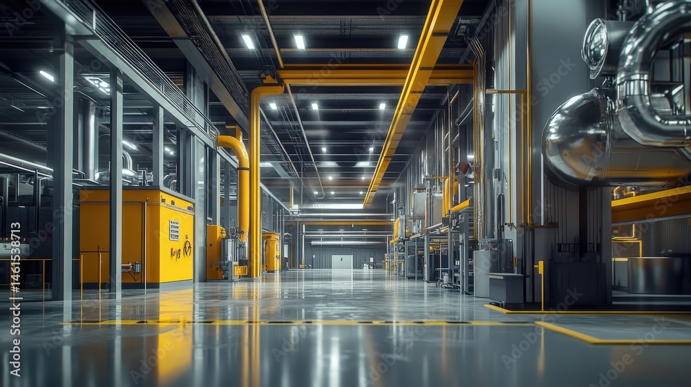 factory equipped with a fire protection system, including fire ...