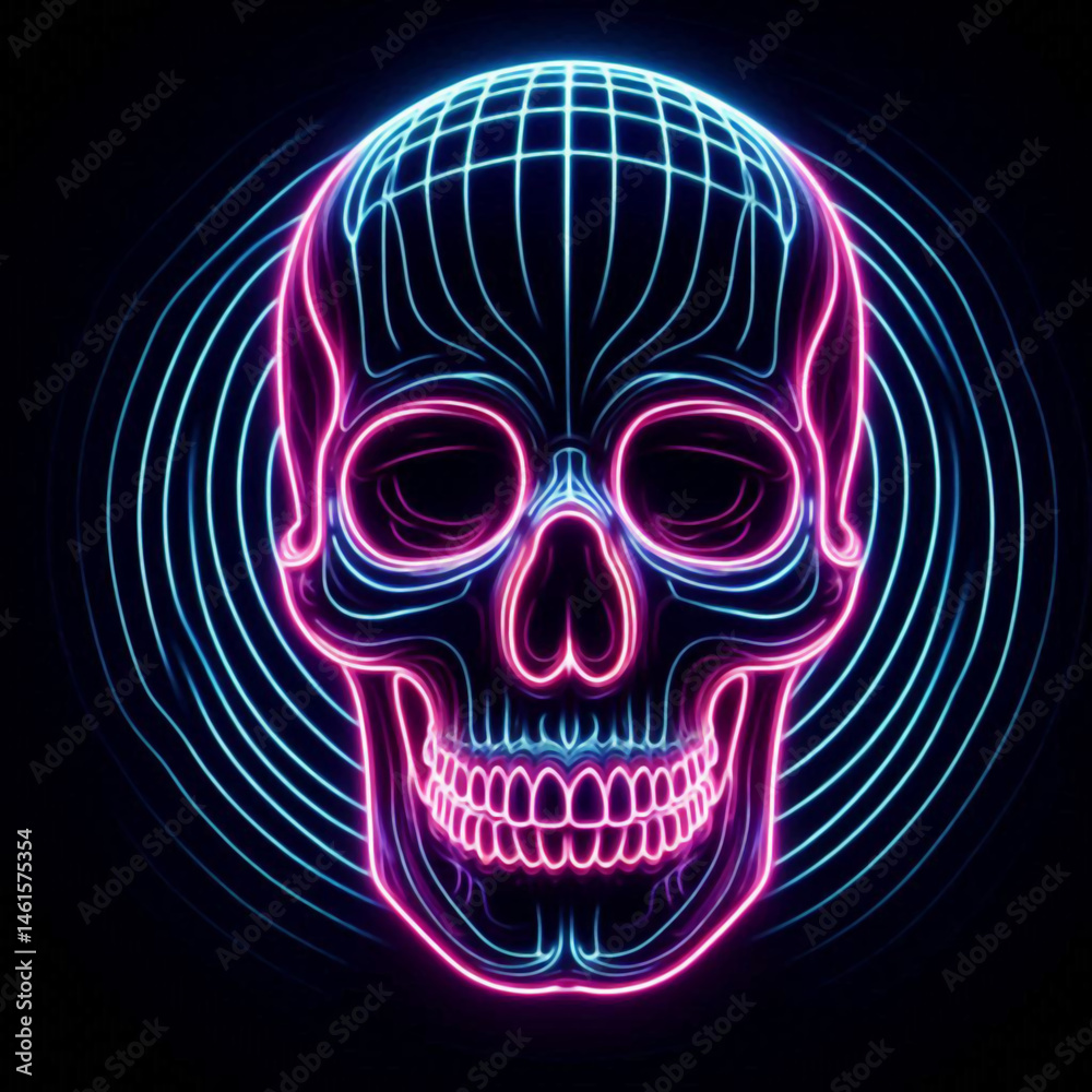 Ilustración de Stock x ray of human skull, human skull x ray, human ...