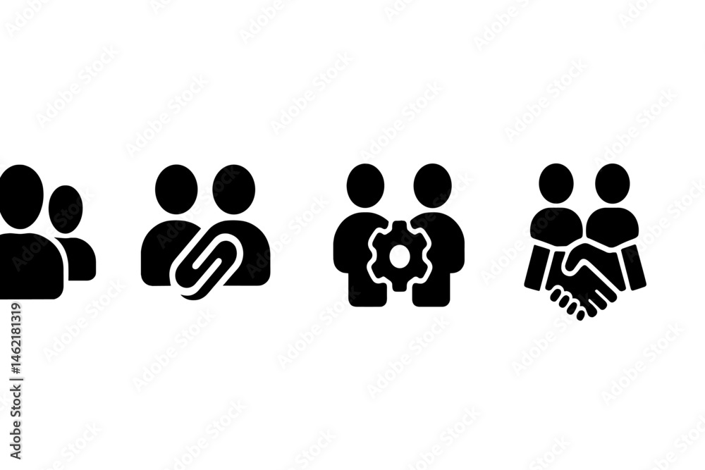 Collaboration icons illustrating teamwork, partnership, and cooperation ...
