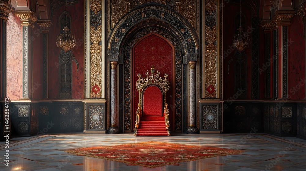 Royal throne room interior design luxury palace architecture background ...