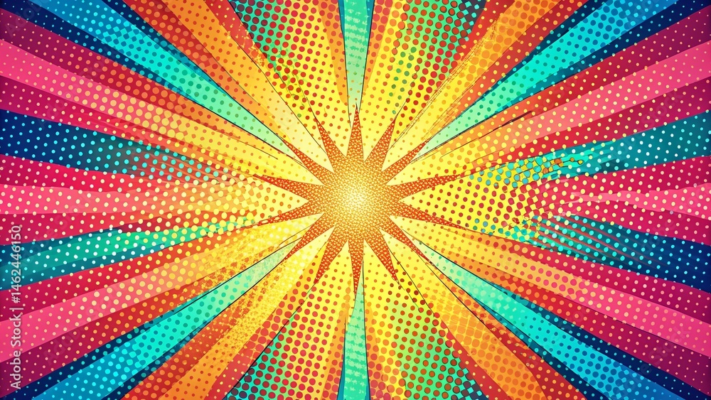 Stockillustratie Vintage Pop Art Halftone Background Design Template ...