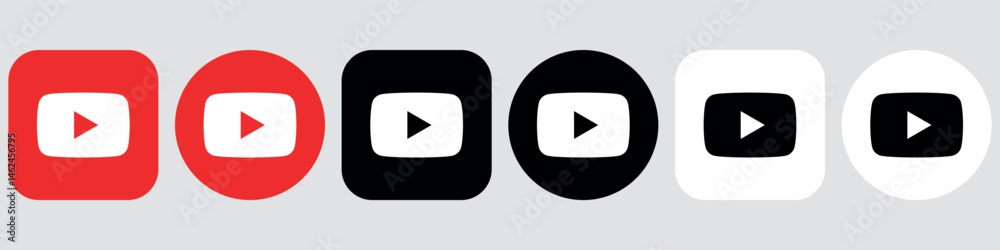 YouTube Logo Bundle Icon Set, YT App Vector, Editable SVG, PNG ...