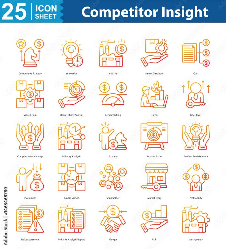 Competitor Insight icon sheet illustration vector web competitive ...