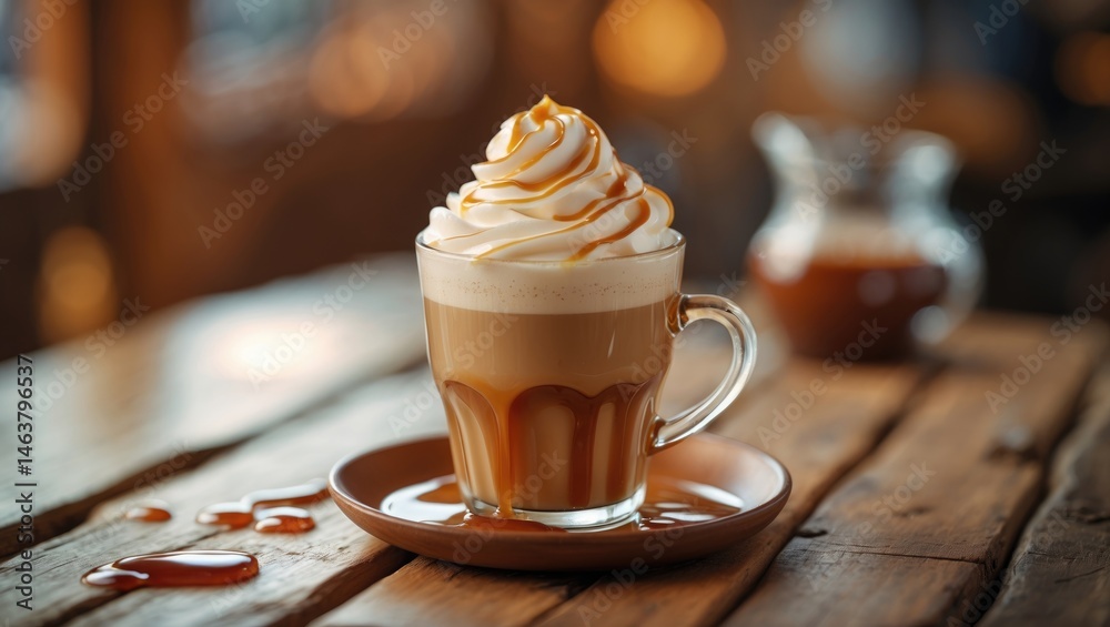 Indulgent butterscotch coffee combining rich coffee flavors with smooth ...