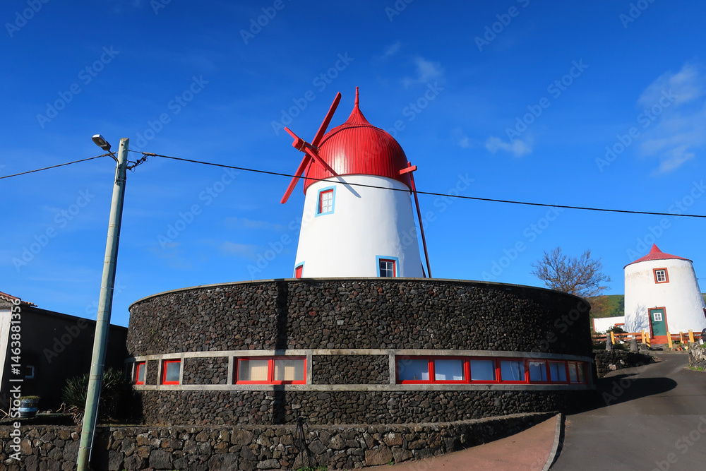 Moinho das Fontes, Graciosa Island, Portugal. the only visitable mill ...