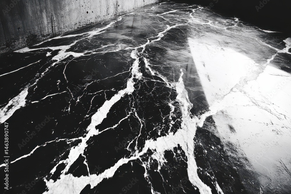 Ilustración de Stock Jet black marble texture with bold white veining ...