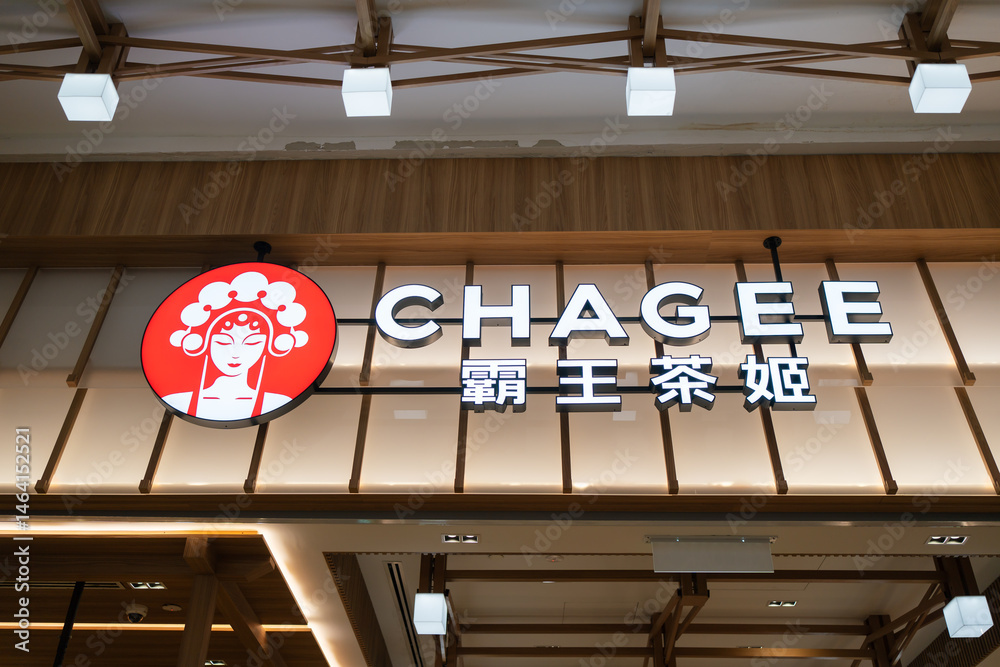 PENANG, MALAYSIA - MAY 04, 2025: CHAGEE tea shop storefront signage ...