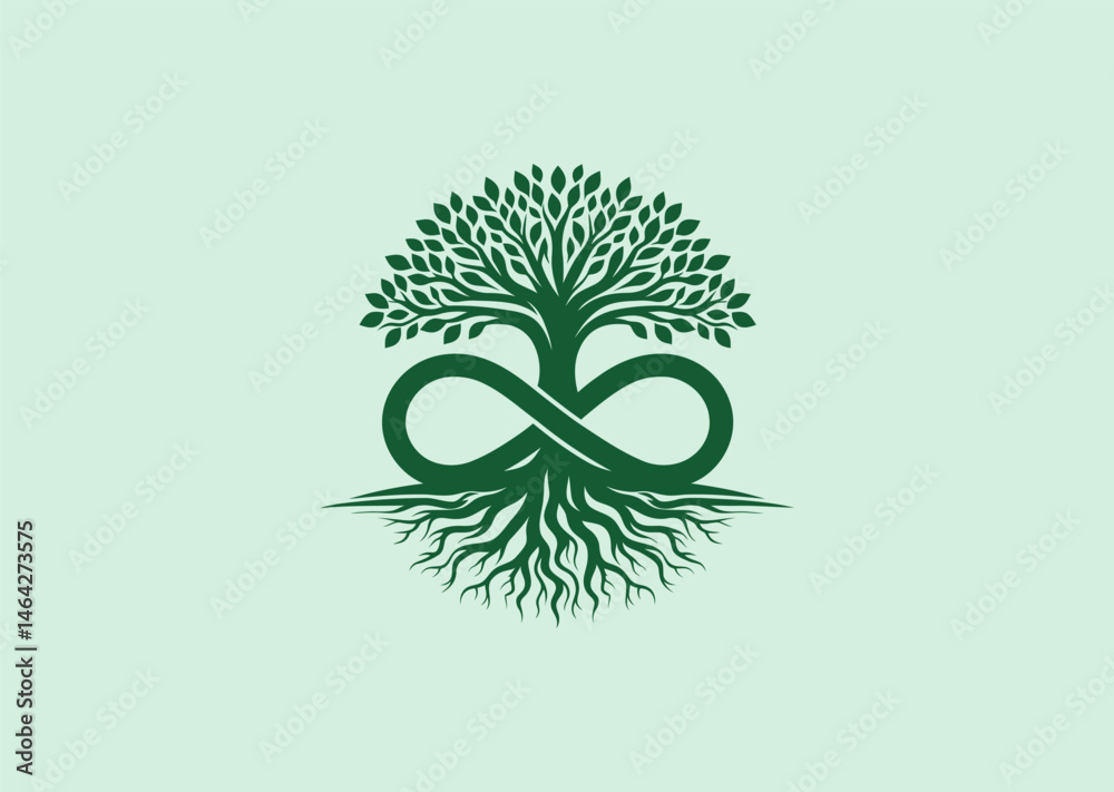 Infinity tree logo for growth, sustainability, or life-focused brand ...