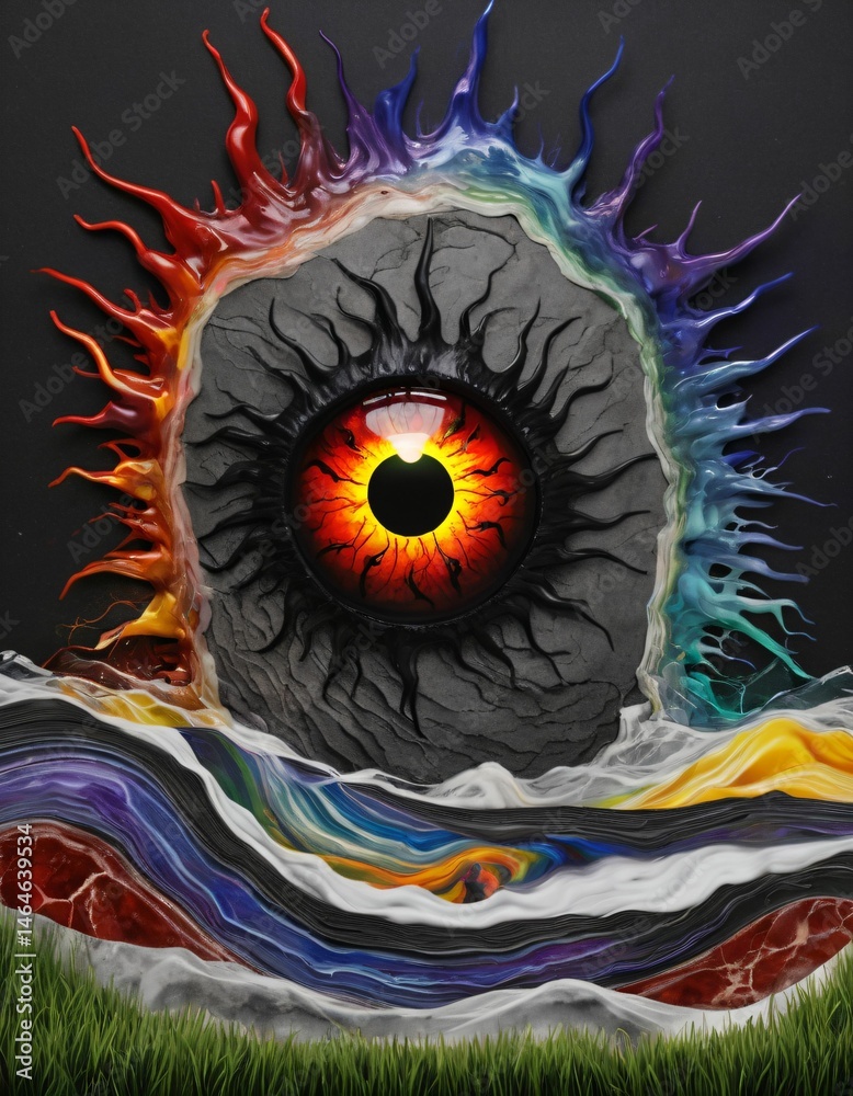 Colorful, aesthetic and artistic visual designs with different, complex ...