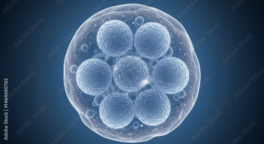Microscopic 3D Rendering of a Human Embryo at the Eight-Cell Stage of ...