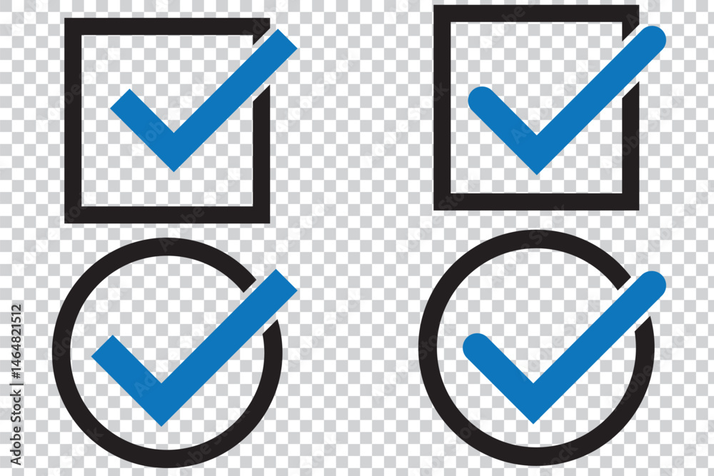 check mark icon set. check box icon with correct, accept checkmark ...