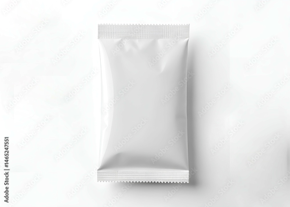White blank snack package mockup template for food product branding ...