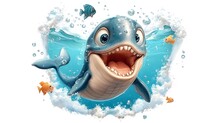 Whimsical Blue Whale Cartoon Free Stock Photo - Public Domain Pictures