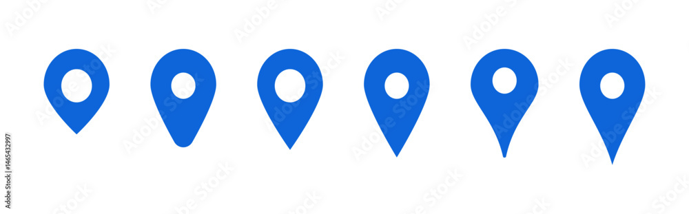 Vector de Stock Pin location icon set in vector format. Includes map ...