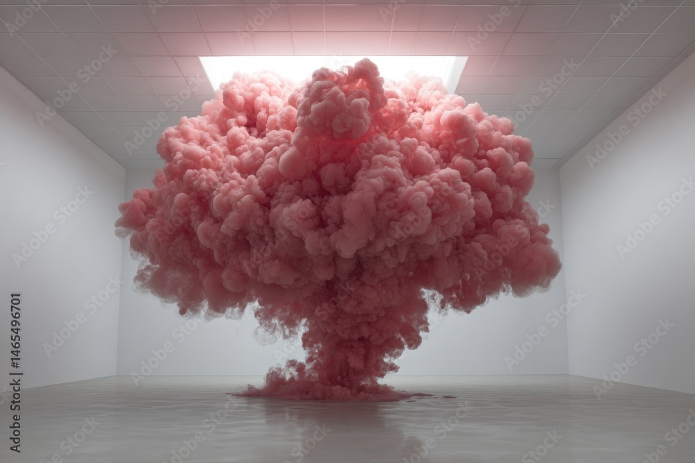 Explosive Pink Cloud in Enclosed Space: Witness a mesmerizing explosion ...
