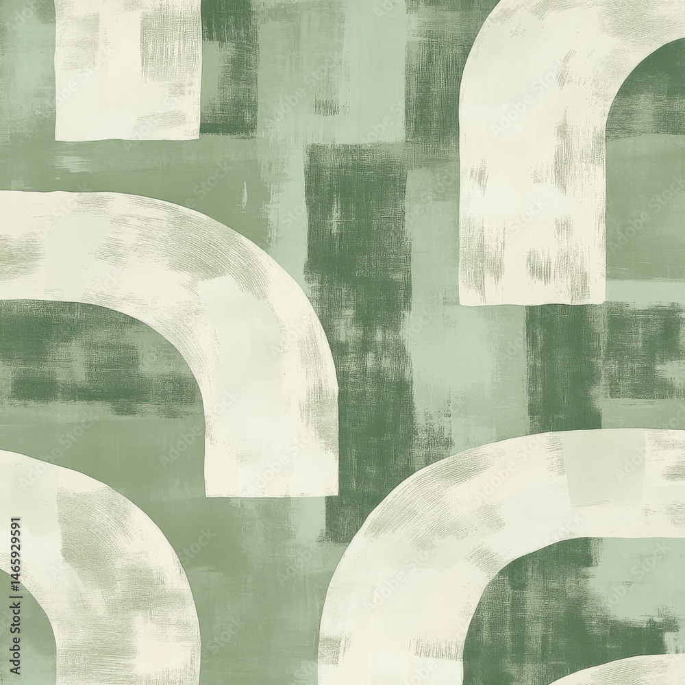 Geometric brushwork pattern in pistachio and alabaster with angular ...