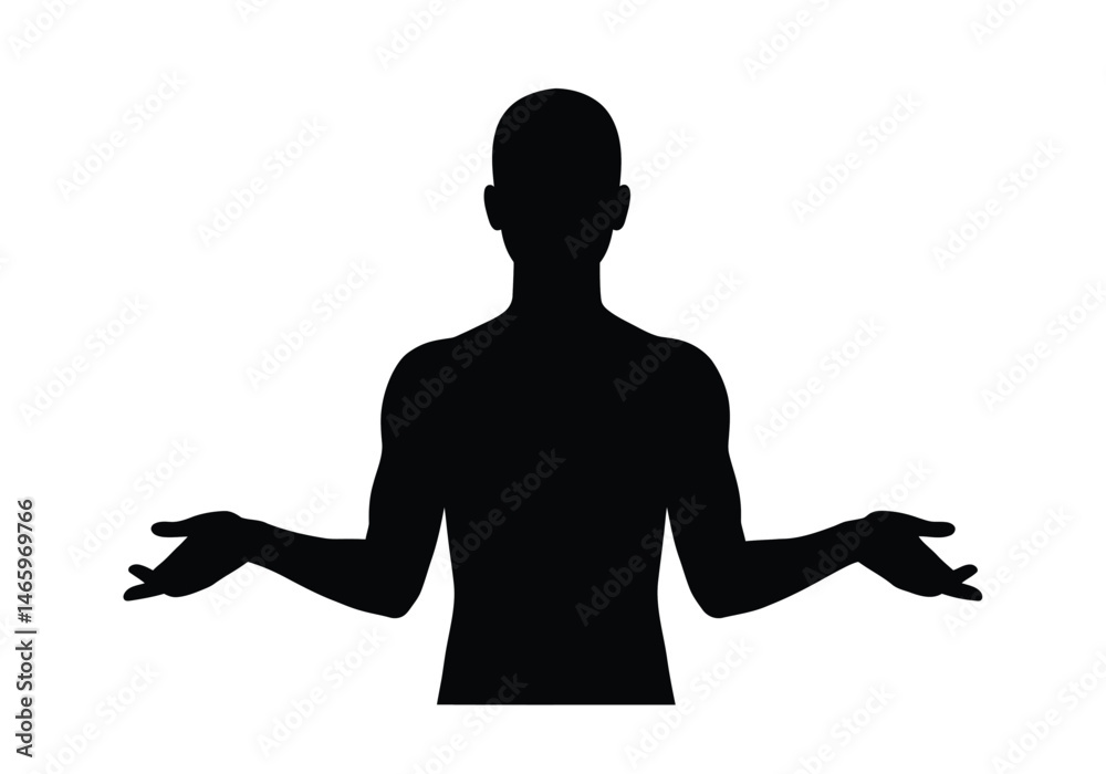 Shoulder shrug silhouette. This image shows a person in a shoulder ...