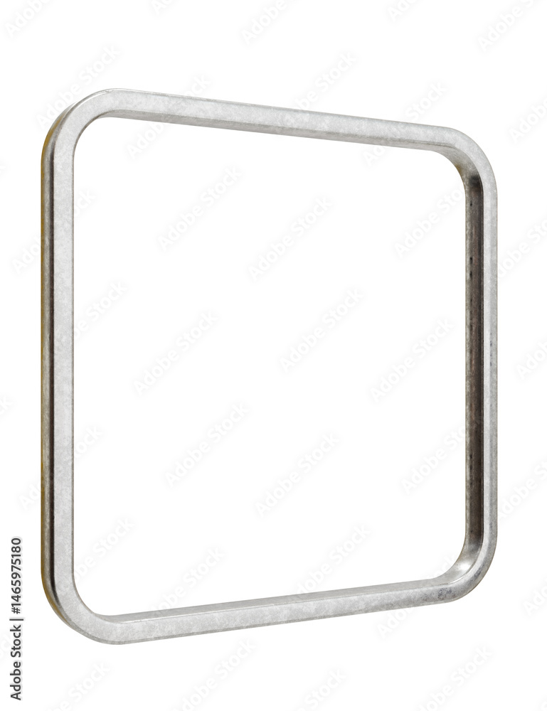 Rounded Square Frame: 3D render of a square metal frame with rounded ...